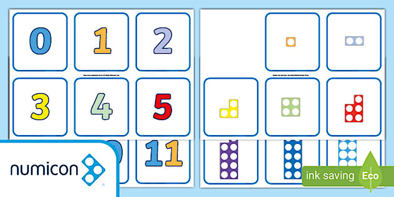 Black and White Numicon Shapes and Numerals Matching Cards